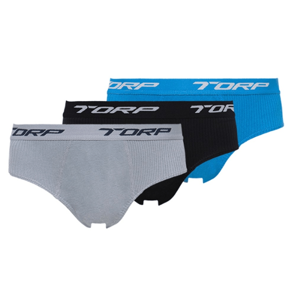 Cueca Torp Juvenil Slip em Algodão 7204 Kit C/3 - meiassaojose