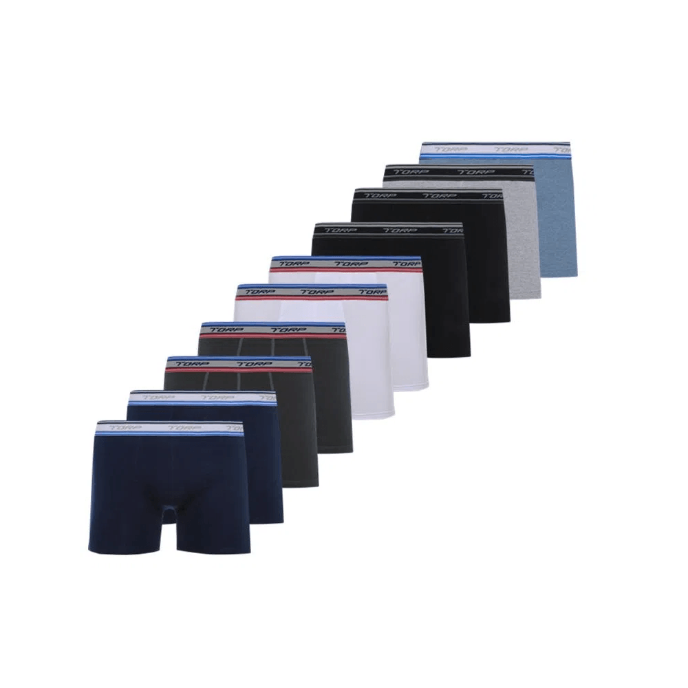 Cueca Torp Boxer em Algodão 7000-910 Kit C/10 - meiassaojose